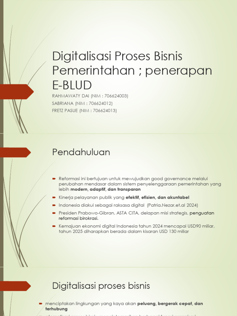 Digitalisasi Proses Bisnis Pemerintahan | PDF