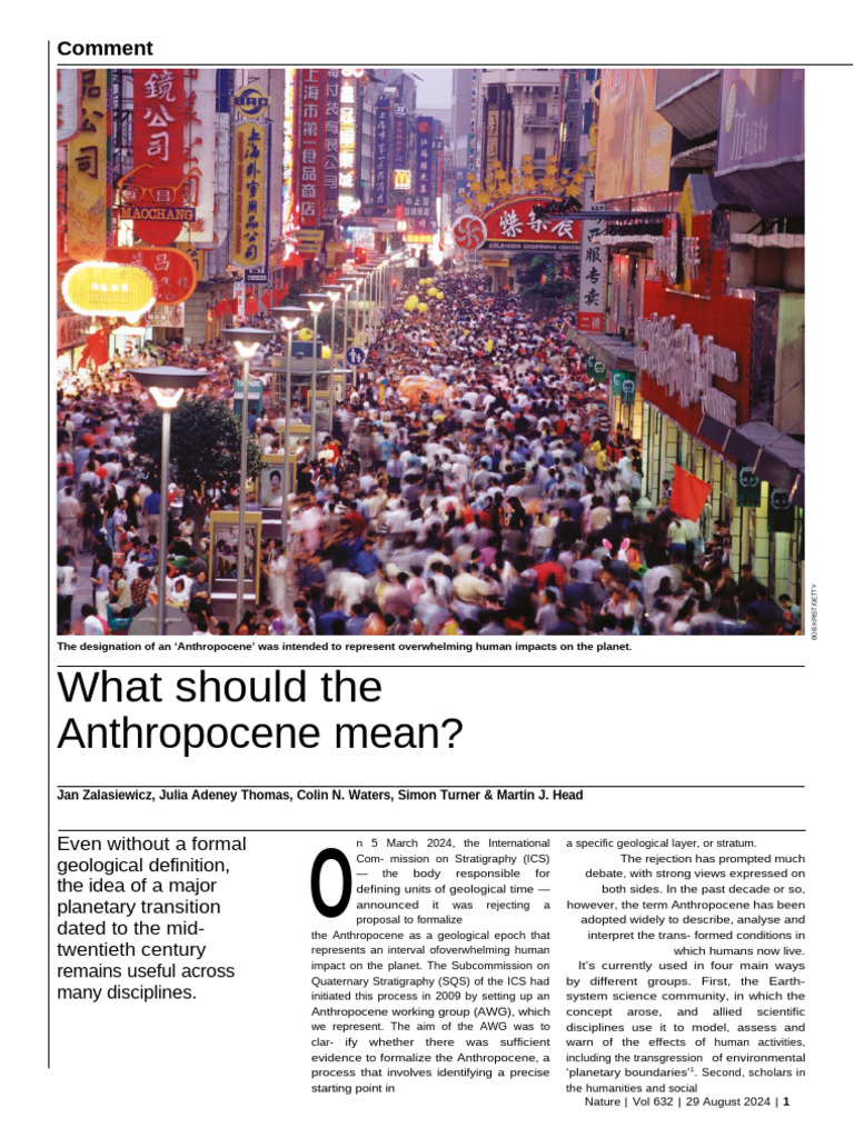 Zalasiewicz Et Al. 2024 - Nature Supp-1 | PDF | Anthropocene | Earth ...