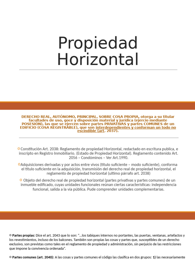 Propiedad horizontal | PDF | Propiedad | Quórum