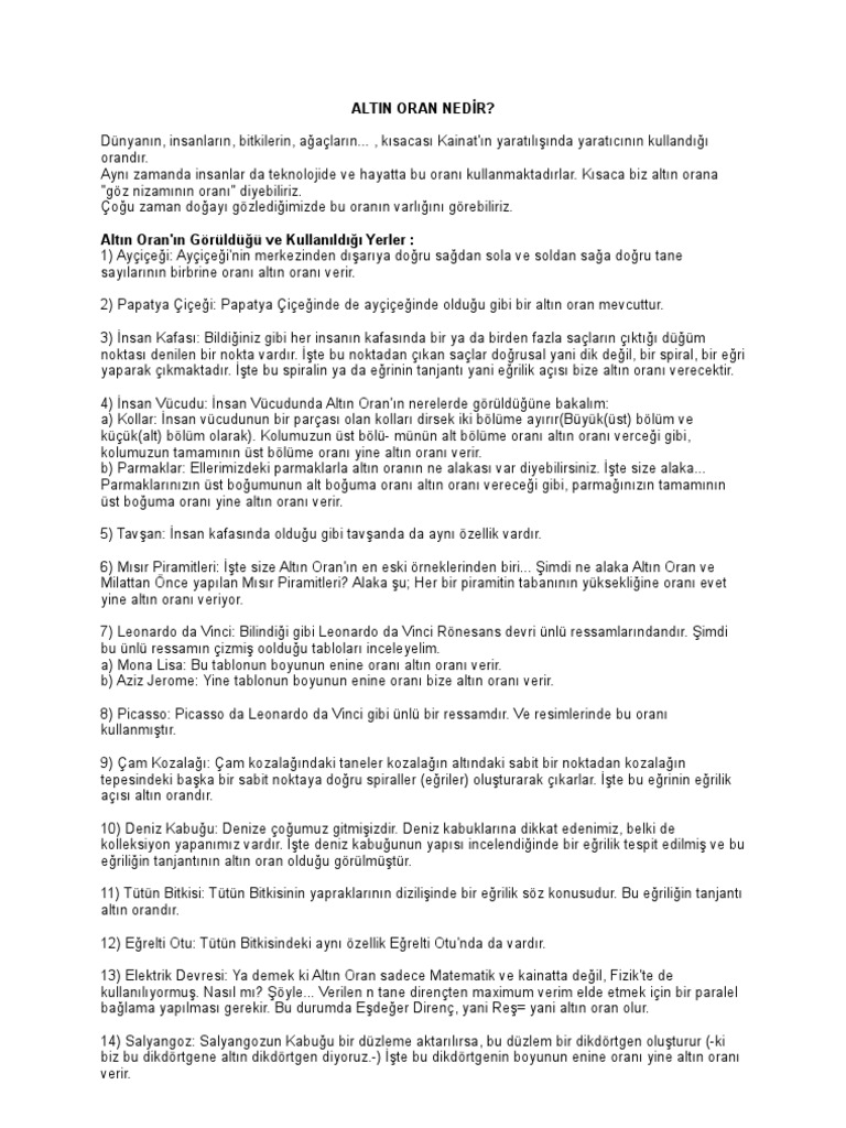 Altin Oran Nedİr | PDF