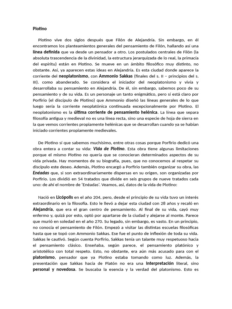 Plotino | PDF | Alma | neoplatonismo