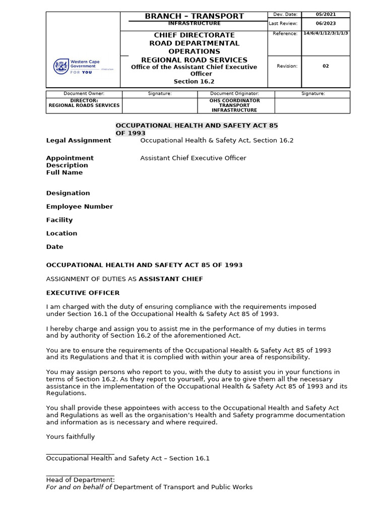 Occupational Health & Safety Duties Assignment | PDF | Occupational ...