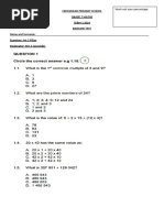 Grade 7 Term 1 2025 MATHEMATICS BASELINE TEST-1 | PDF | Elementary ...