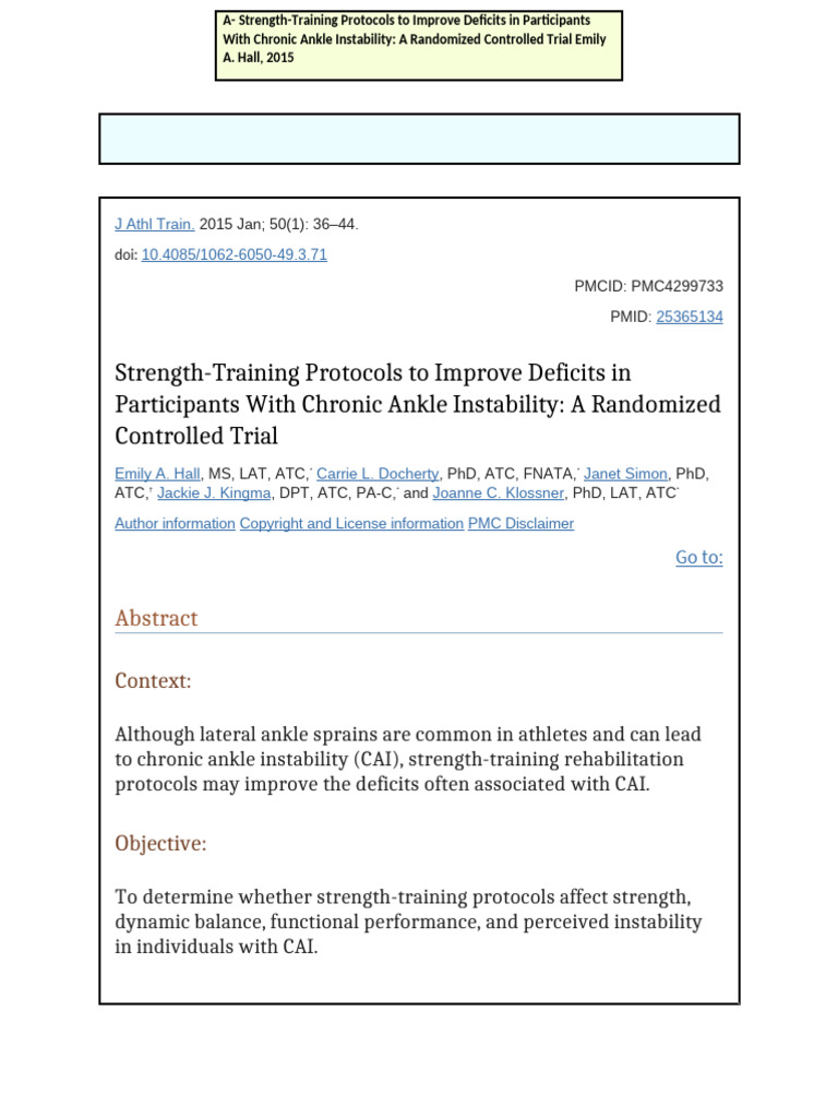 A - Strength-Training Protocols To Improve Deficits in Participants ...