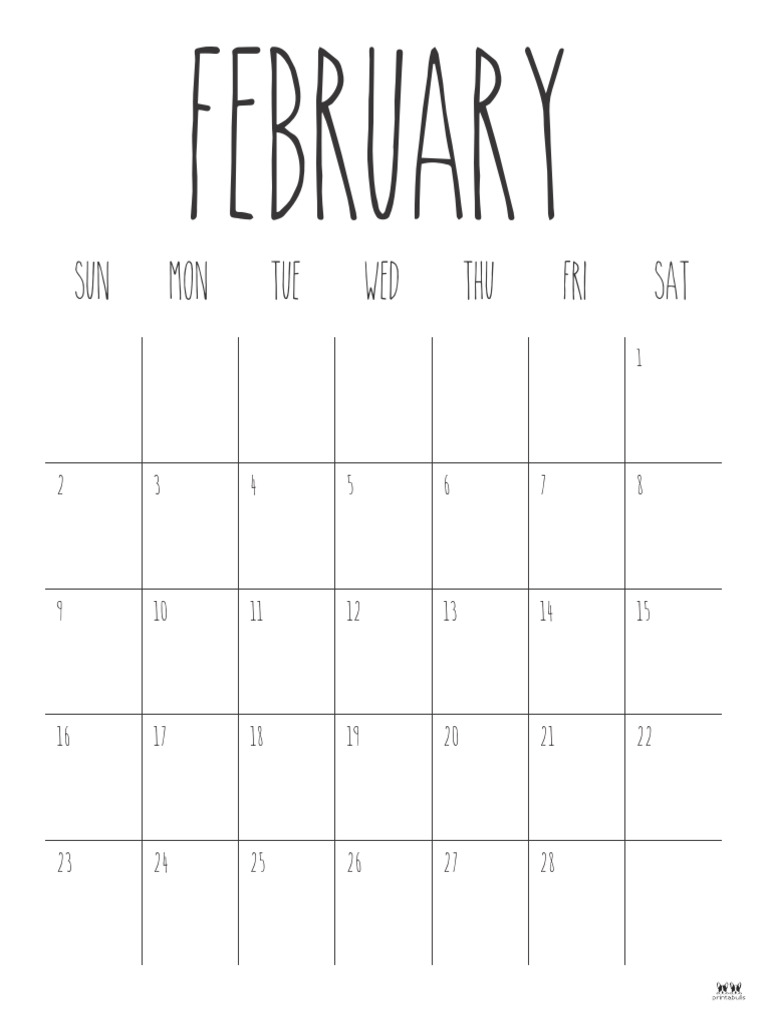 Printable February 2025 Calendar Style 9 | PDF