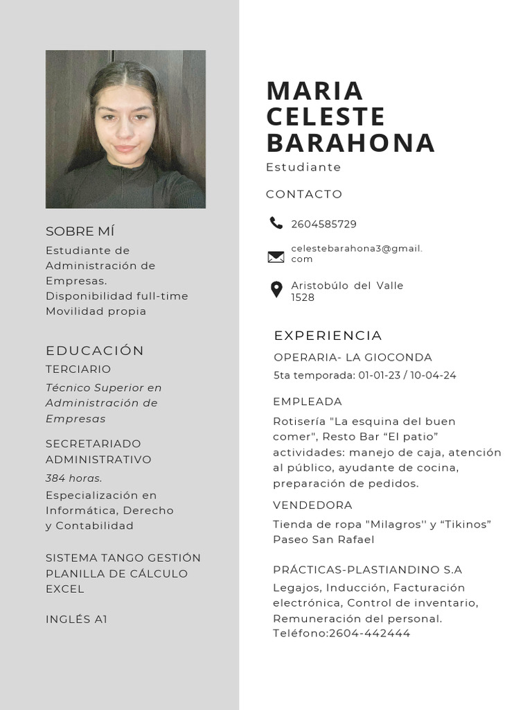 CV-MARIA CELESTE BARAHONA | PDF