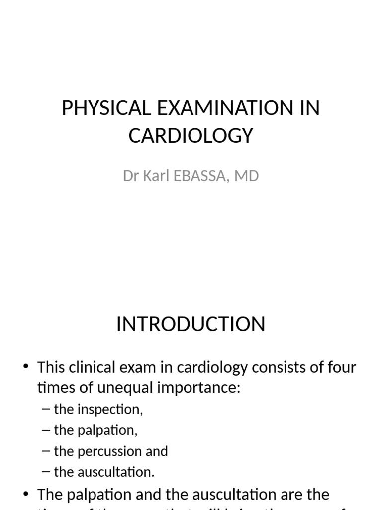 Cardiovascular System Physical Examination Approach | PDF | Pulse ...