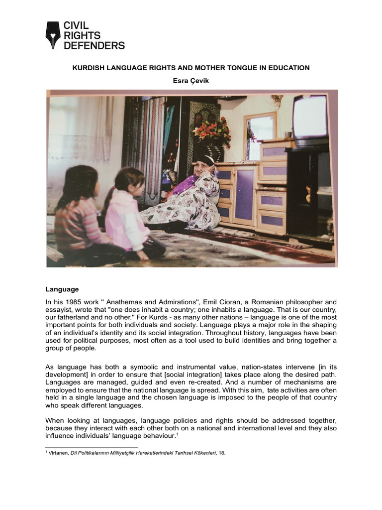 Kurdish Language Rights in Education | PDF | Turkey | Kurds