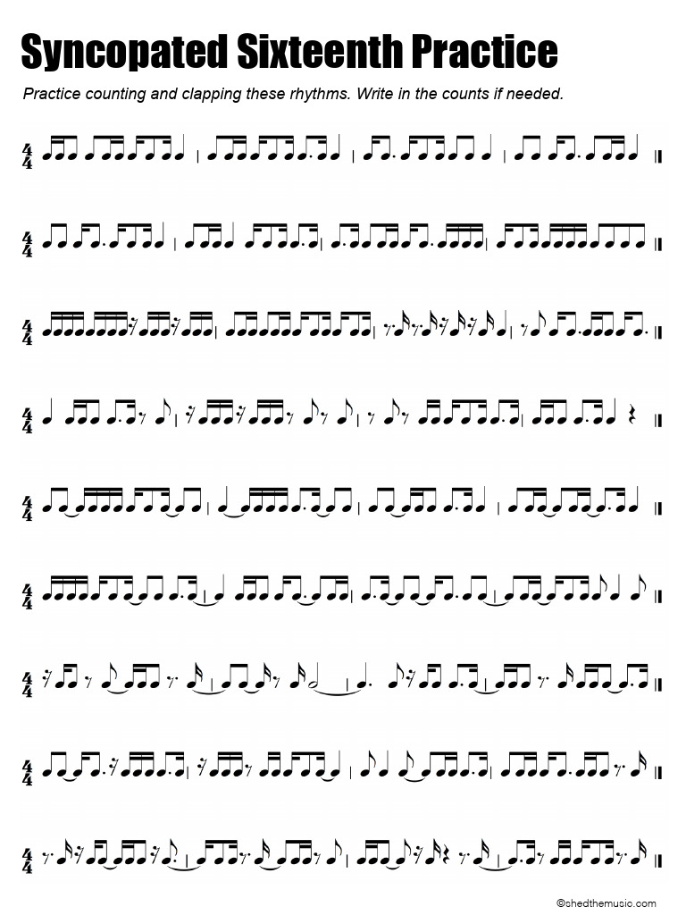 Syncopated Sixteenth Practice | PDF