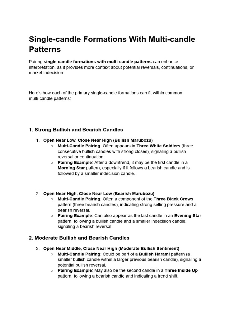 Multi Candle Patterns | PDF | Market Trend | Technical Analysis