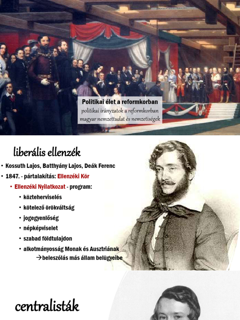 A Reformkor - Politikai Irányzatok - Nemzet És Nemzetiségek - 1830-1848 | PDF