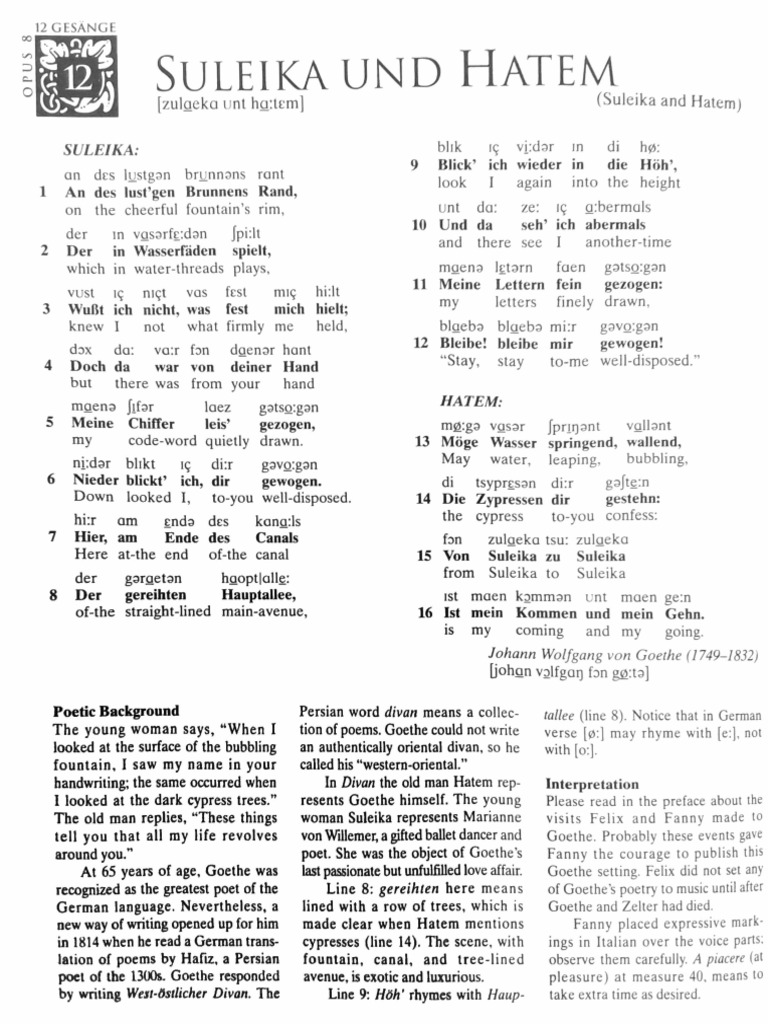 Hatem und Suleika | PDF
