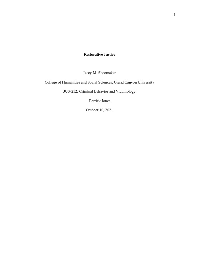 Restorative Justice | PDF | Restorative Justice | Crimes