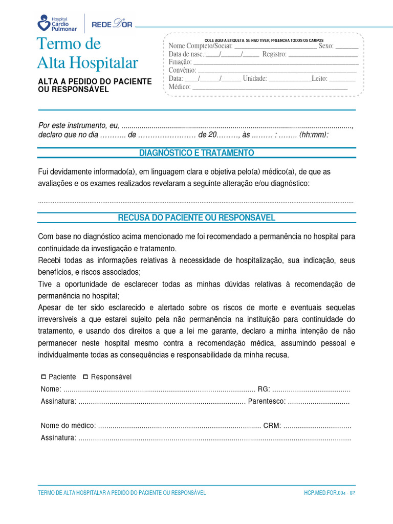 HCP.MED_.FOR_.004-Termo-de-Alta-Hospitalar-a-Pedido-do-Paciente-ou ...