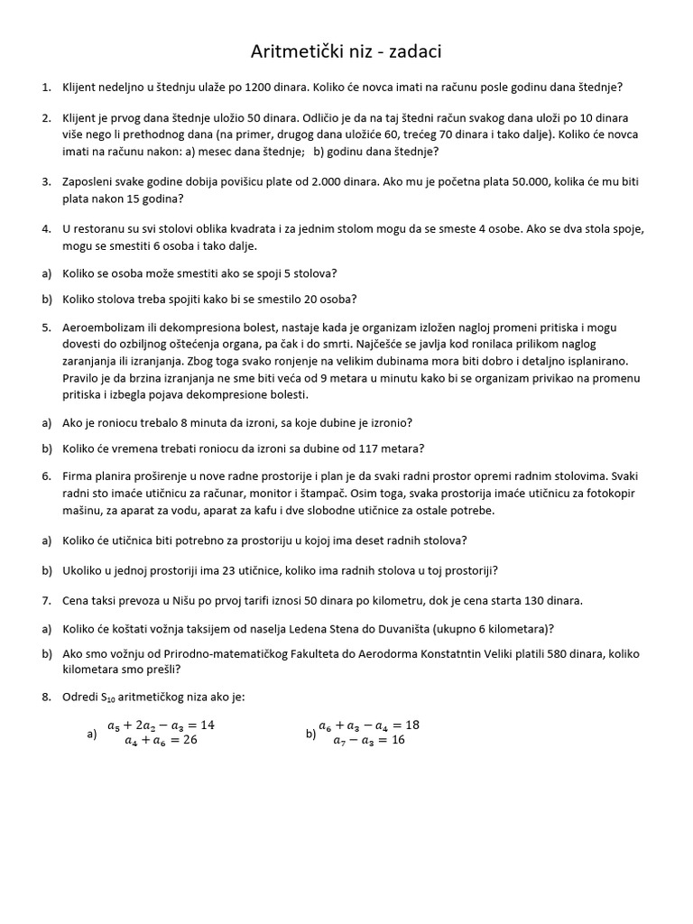 Aritmeticki Niz | PDF
