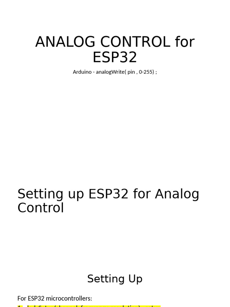 Analog Control for Esp32 | PDF