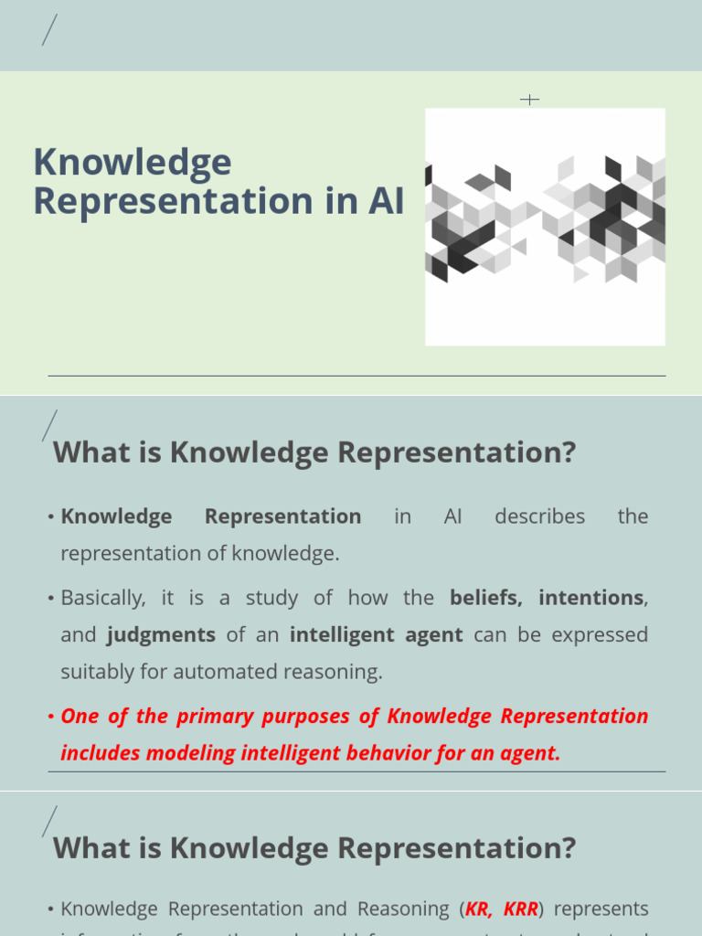 AI Knowledge Representation Guide | PDF | Knowledge Representation And Reasoning | Logic