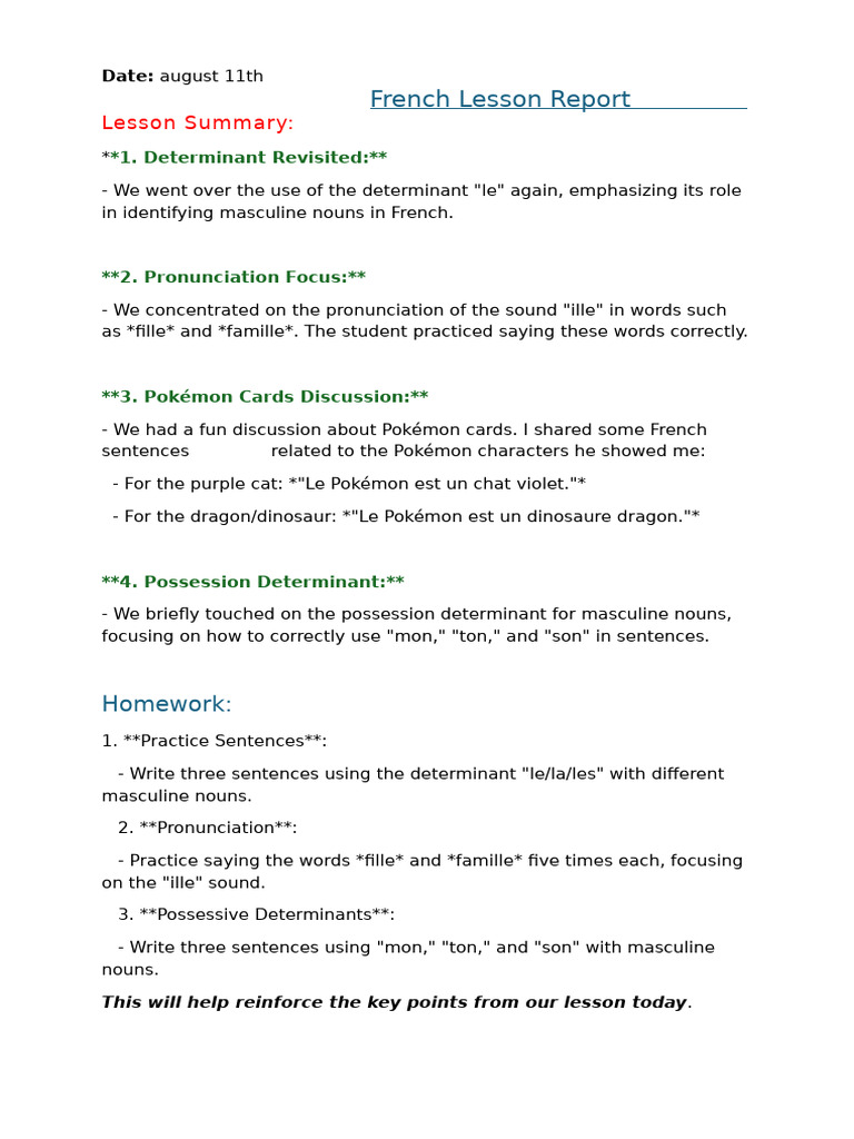 Lesson report 05 | PDF