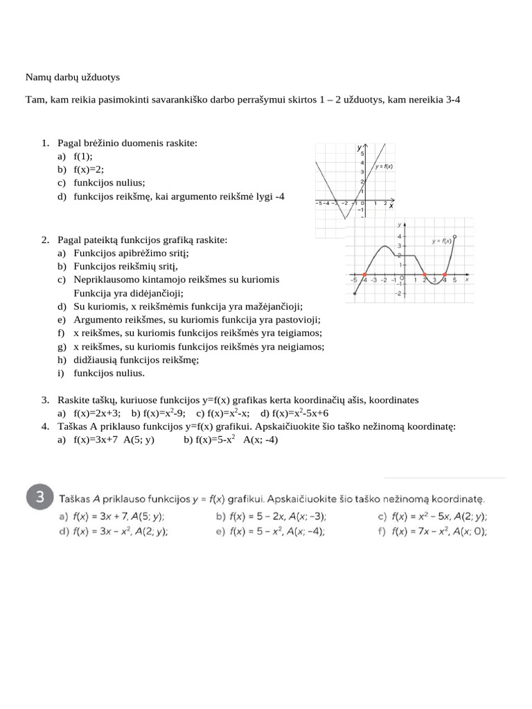 1 KL ND Funkcijos Savybes Ir Formules | PDF