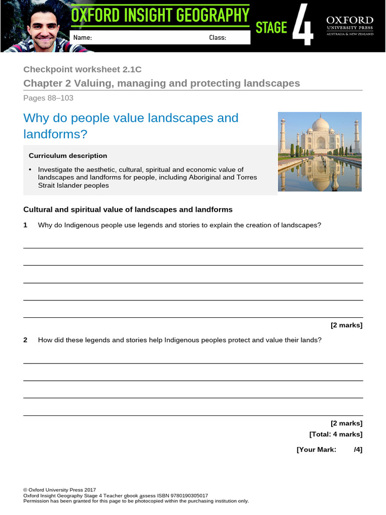 16 - Class Quiz - Cultural and Spirtual Value of Landscapes and ...