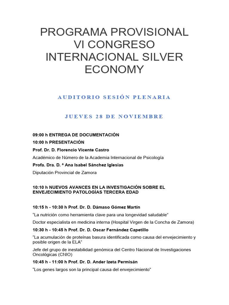 Programa Vi Congreso | PDF