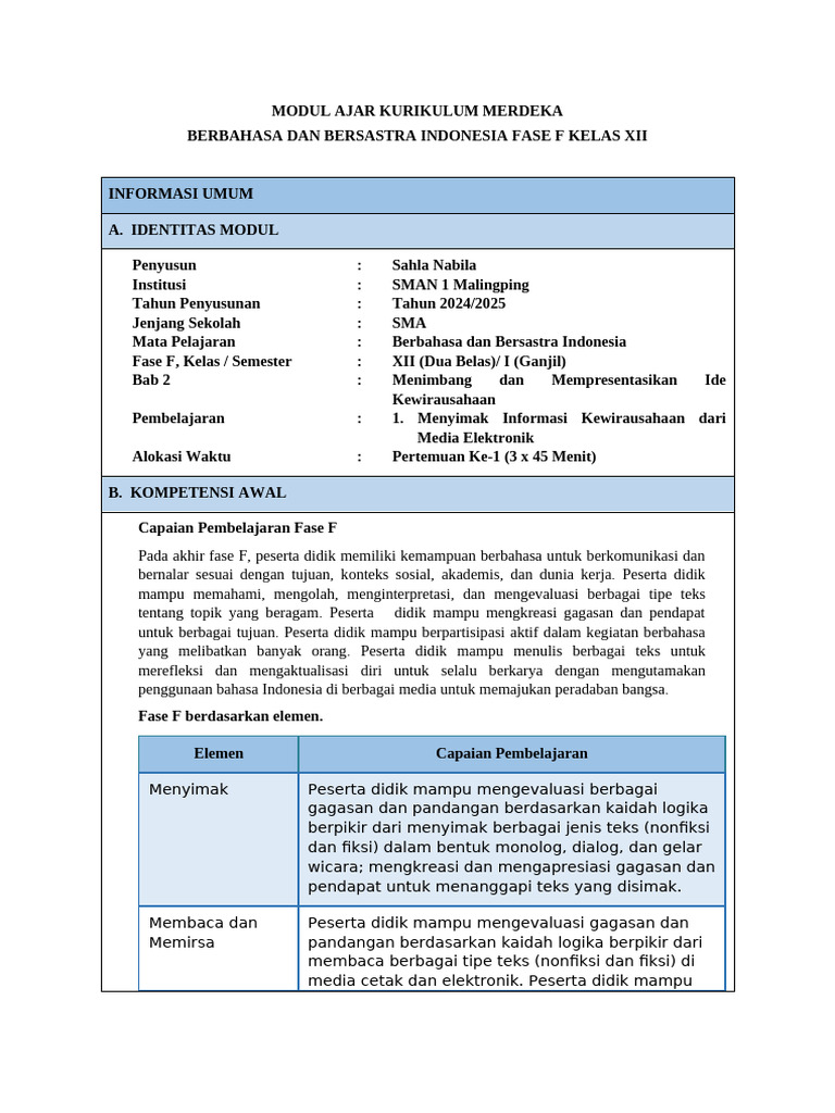 Modul Sahla Nabila | PDF