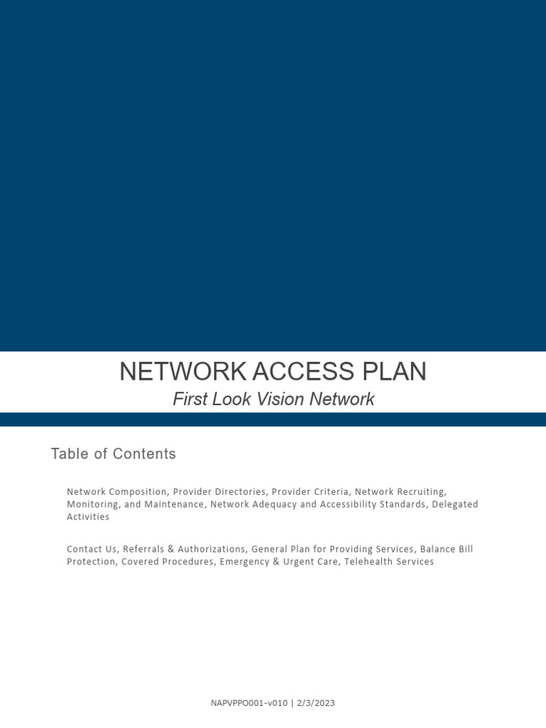 Vision Network Access Plan | PDF | Disability | Language Interpretation