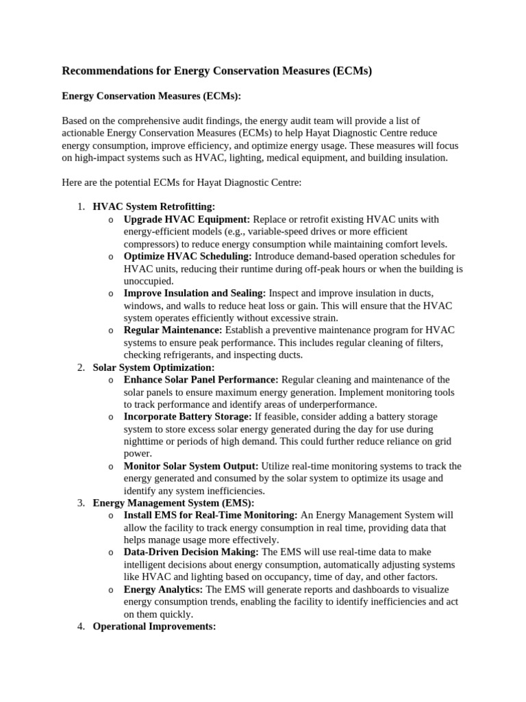 4.recommendations For Energy Conservation Measures | PDF | Energy ...