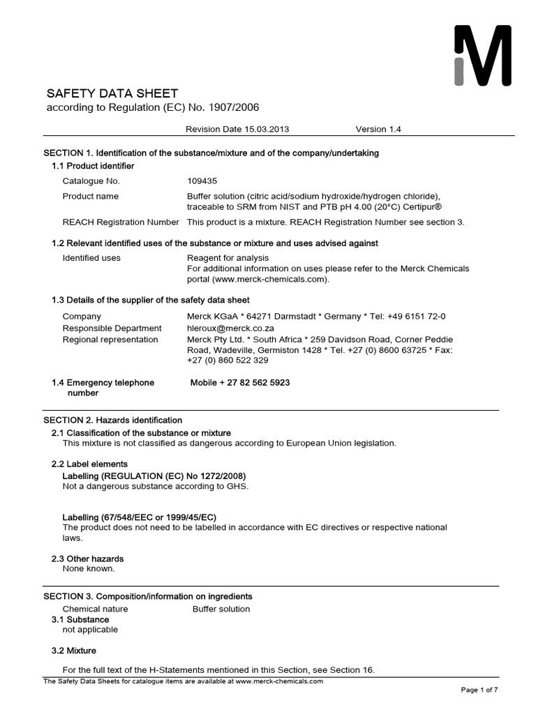 PH Calibration Kits-Ph4 | PDF | Buffer Solution | Ph