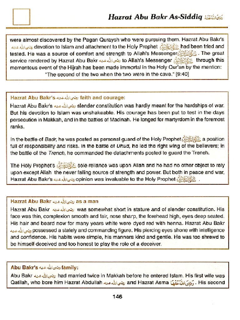 7th Hazrat Abu Bakr RA - Material, BOOK | PDF