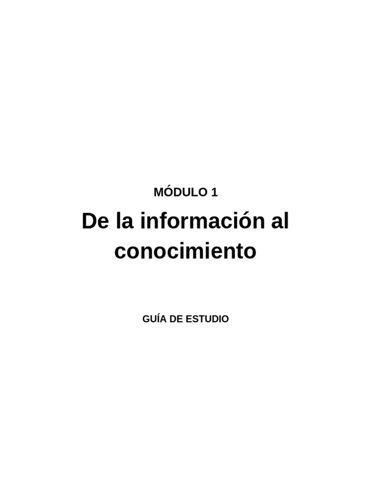 Módulo 1 - de La Información Al Conocimiento | PDF | Aprendizaje | Puntuación