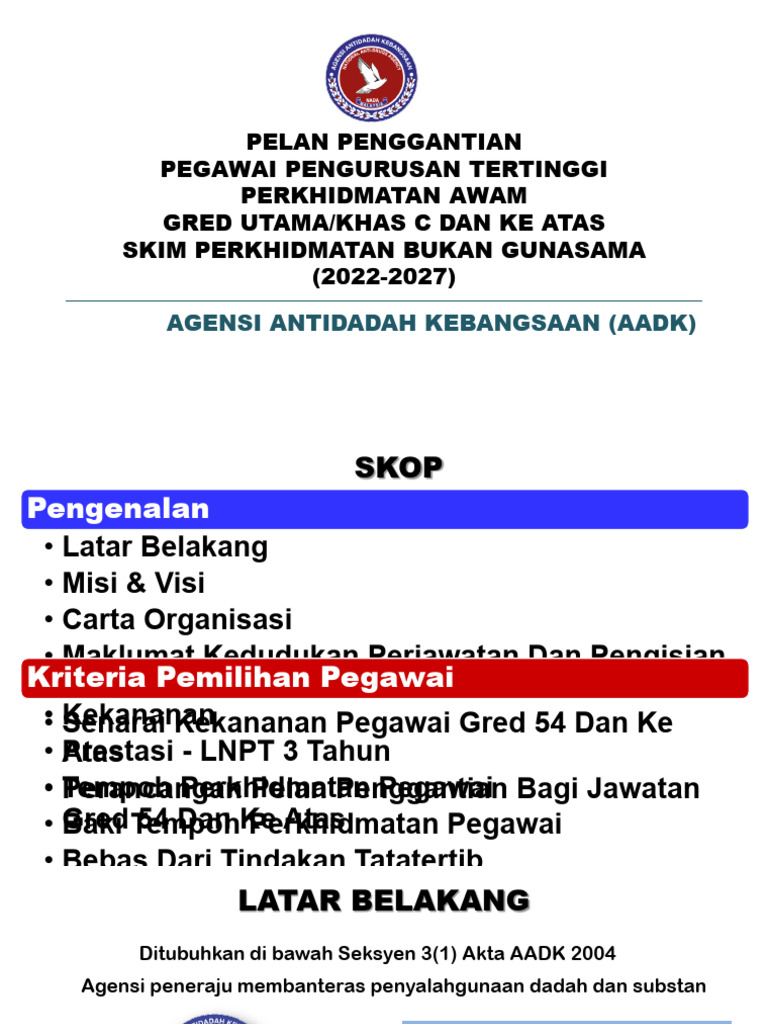 Pelan Penggantian Aadk 2022 - 2027 | PDF