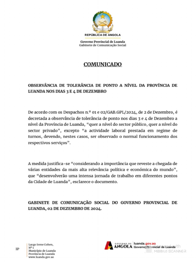 Comunicado - Tolerância de Ponto 03.11.24 PDF | PDF