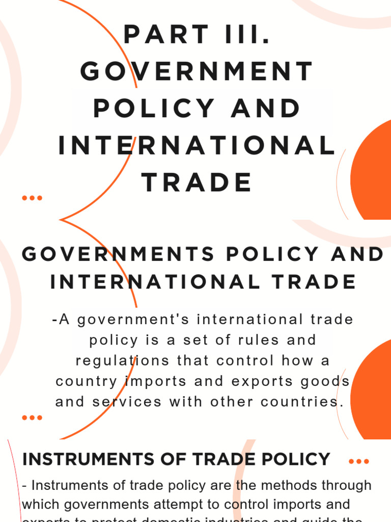Trade Policy & Global Markets | PDF | Exports | World Trade Organization