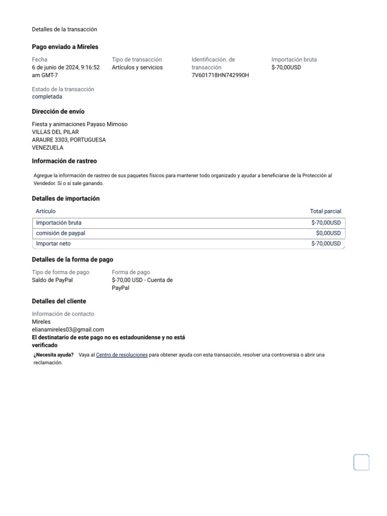 Transacciones - PayPal | PDF