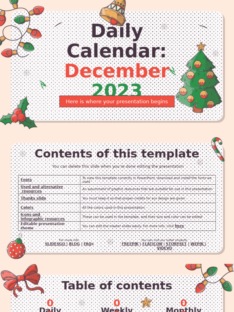 Daily Calendar - December 2023 by Slidesgo | PDF | Planets | Planets In ...