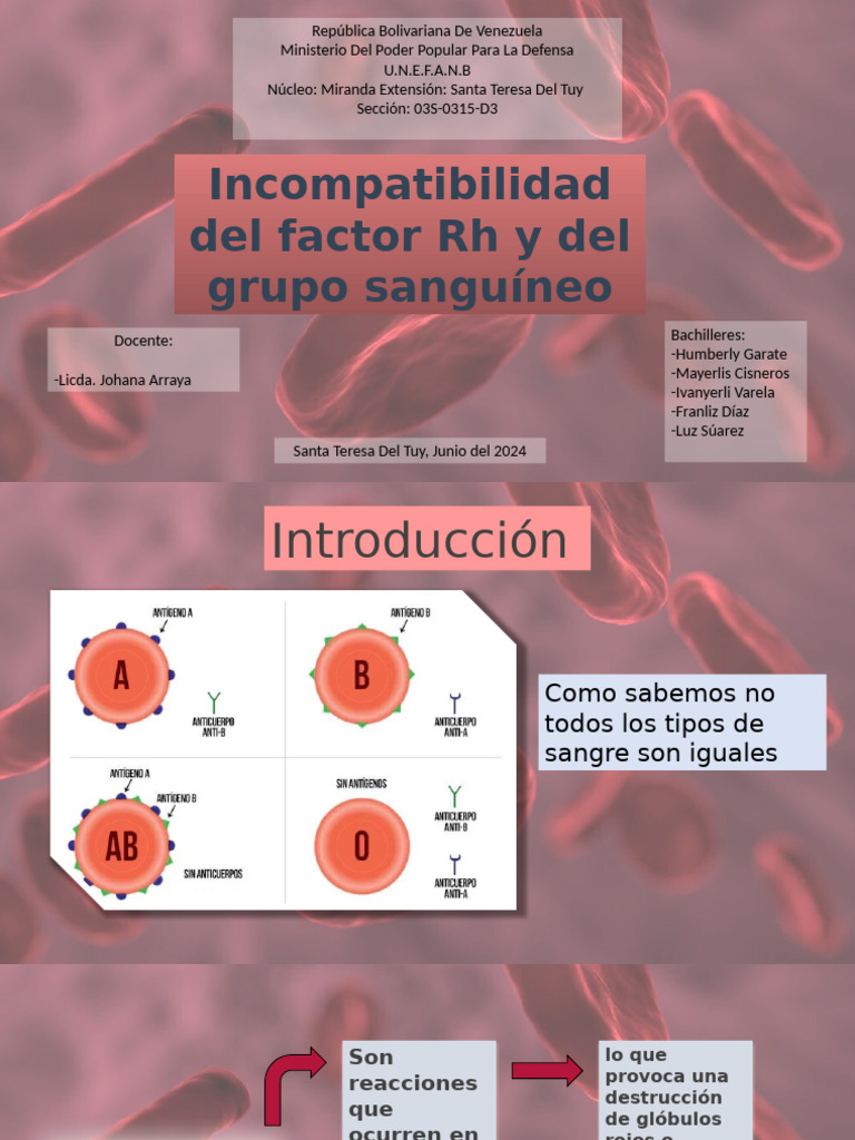 Incompatibilidad del Factor Rh en Embarazos | PDF | Sangre | Tipo de sangre