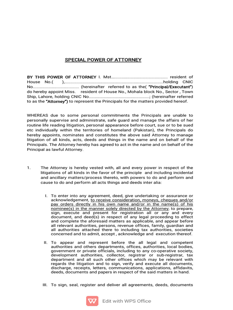 Special POA | PDF | Power Of Attorney | Lawsuit