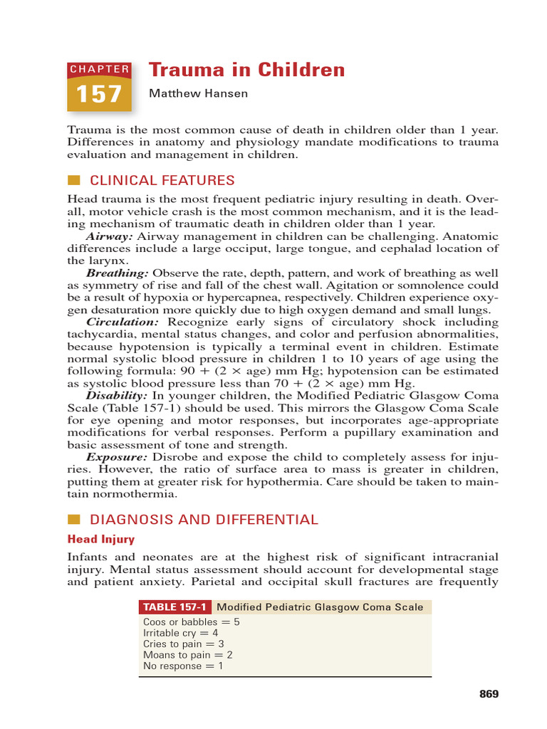 158-Trauma in Children | PDF | Traumatic Brain Injury | Major Trauma