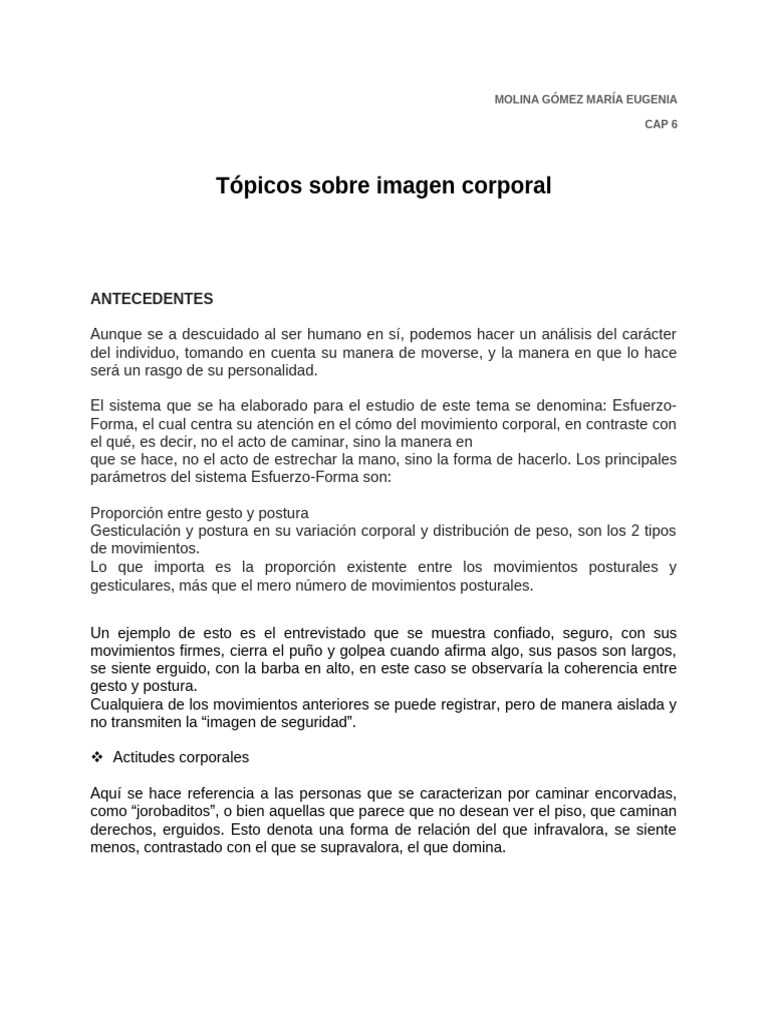 topicos imagen corporal cap 6 | PDF