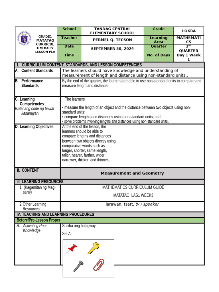 Mathematics q2 w1 Day 1 | PDF