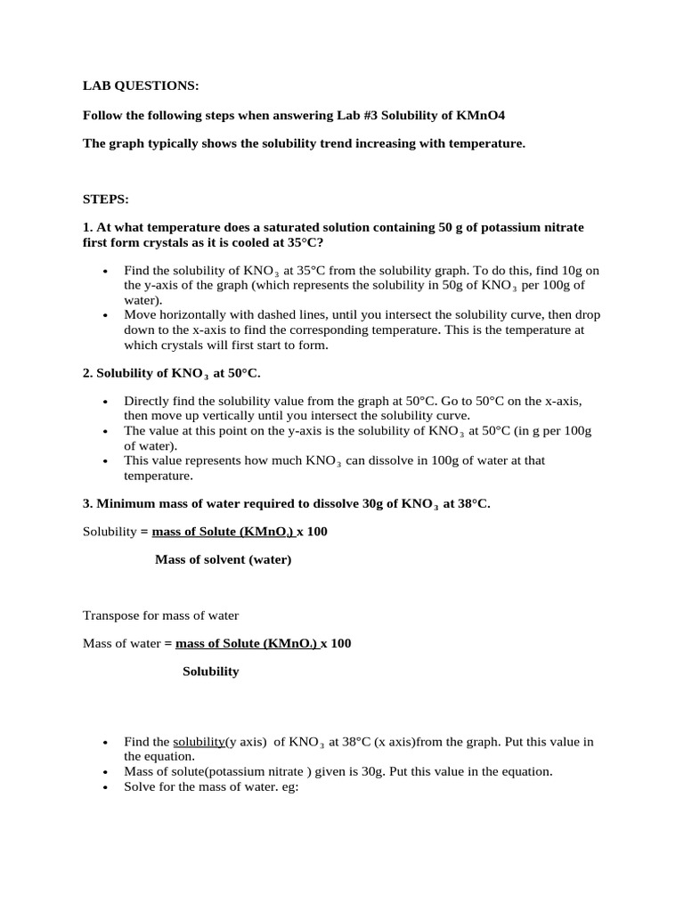 Solubility of KNO3 | PDF | Solubility | Chemical Substances