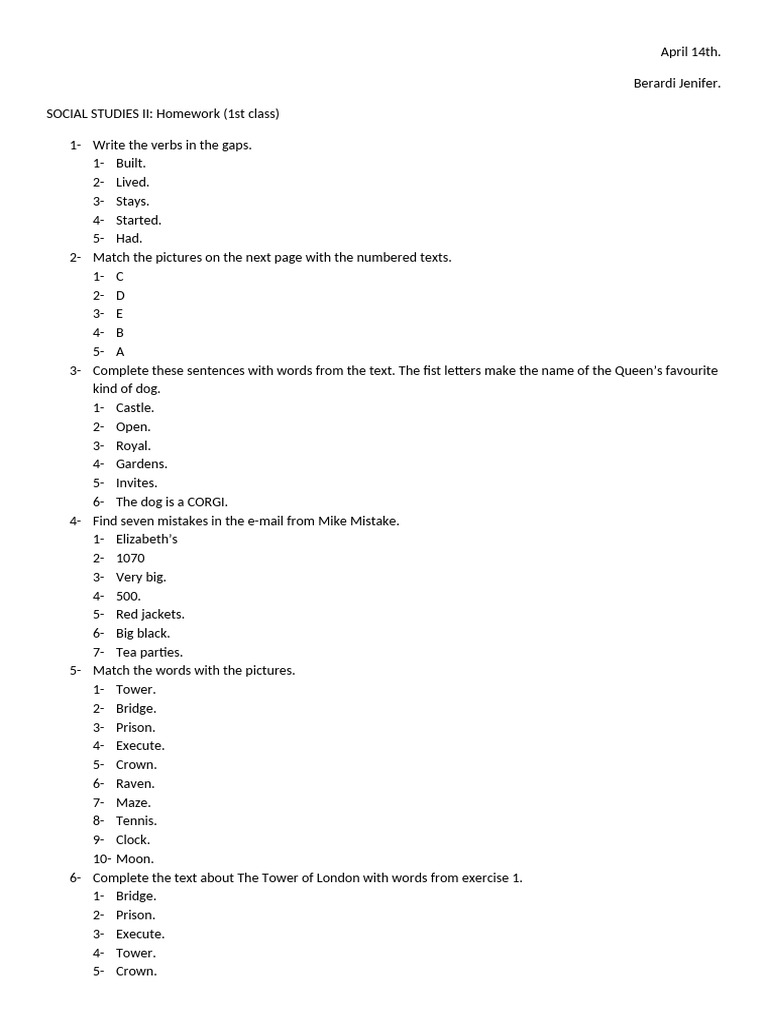 Social Studies II Homework Guide | PDF