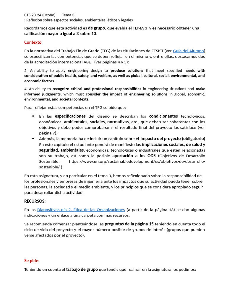 CTS-Tema 3-Actividad Que Evalúa (Enunciado) | PDF