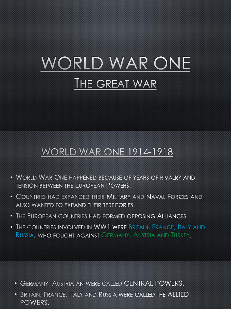 World War One Lesson 1 and 2 | PDF | World War I | German Empire