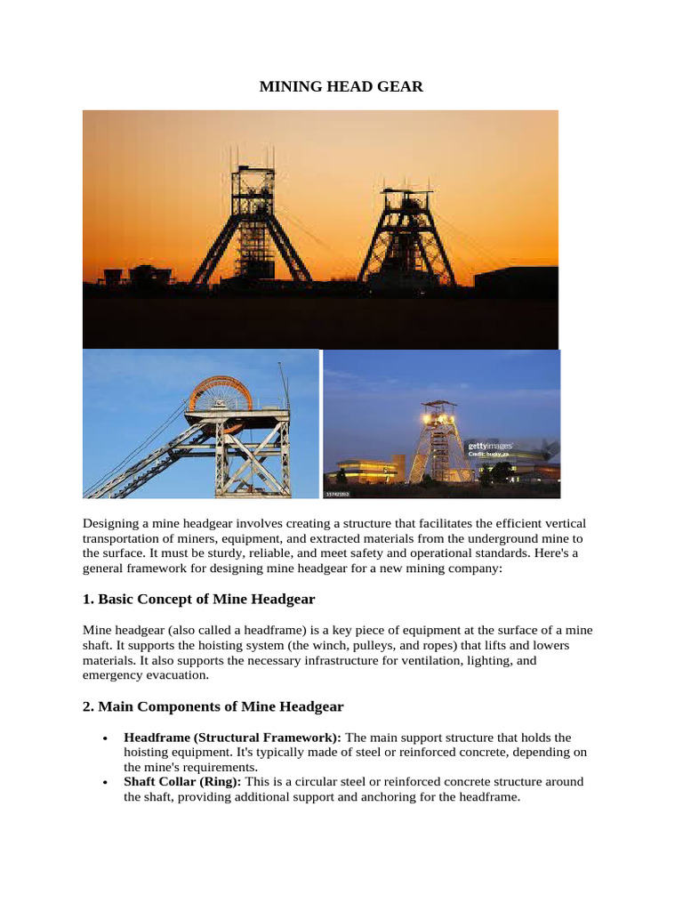 Grade 8 Mine Headgear Design Guide | PDF | Mining | Carbon Sequestration