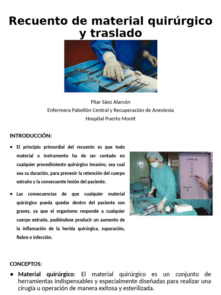 Recuento Material Quirúrgico Seguro | PDF | Cirugía | Cirujano