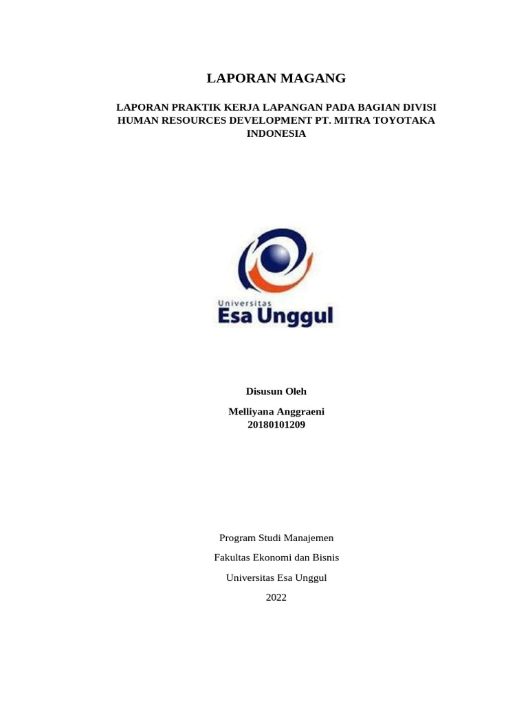 Laporan Magang HRD di Mitra Toyotaka | PDF