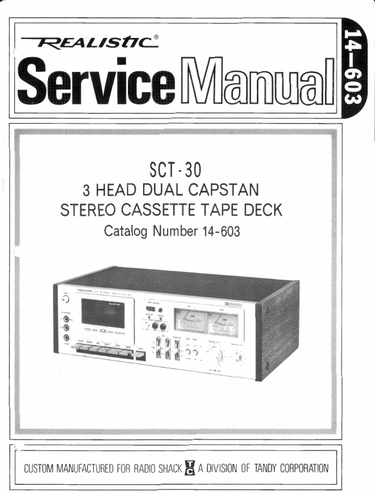 Realistic SCT 30 Service Manual | PDF