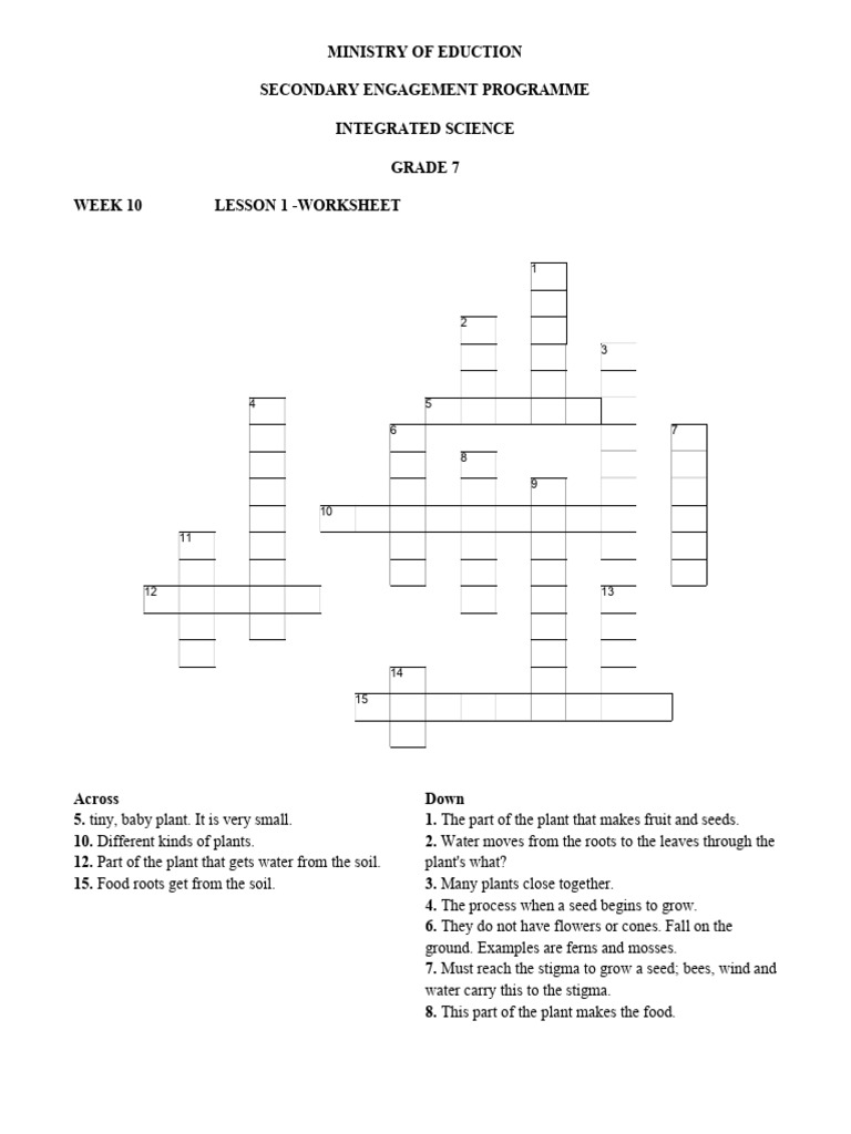 Grade 7 Integrated Science Week 10 Lesson 1 Worksheets 1 and ...